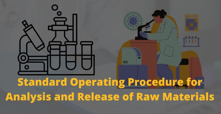 Standard Operating Procedure for Analysis and Release of Raw Materials ...