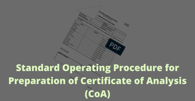 SOP for Preparation of Certificate of Analysis – tech-publish